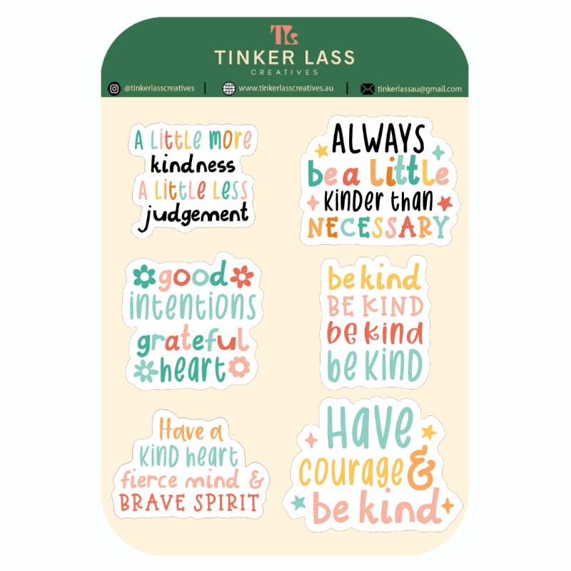 Tinkerlass Creatives Stickers | Kindness Collection – Tinker Lass Creatives